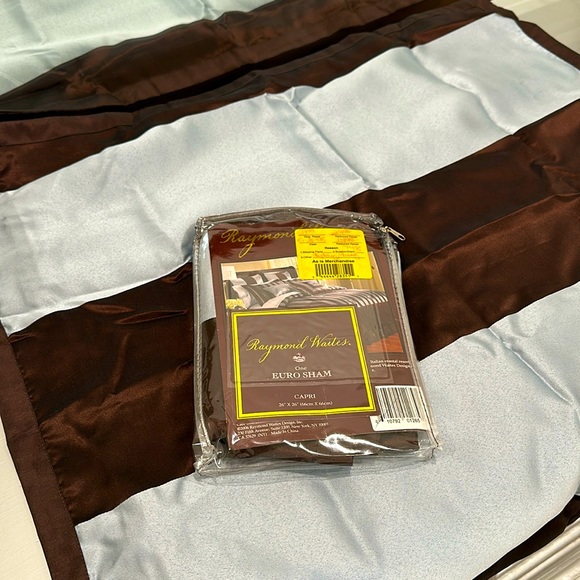 raymond Waite’s | Bedding | Nwt 2 Euro Shams Blue And Brown Raymond ...